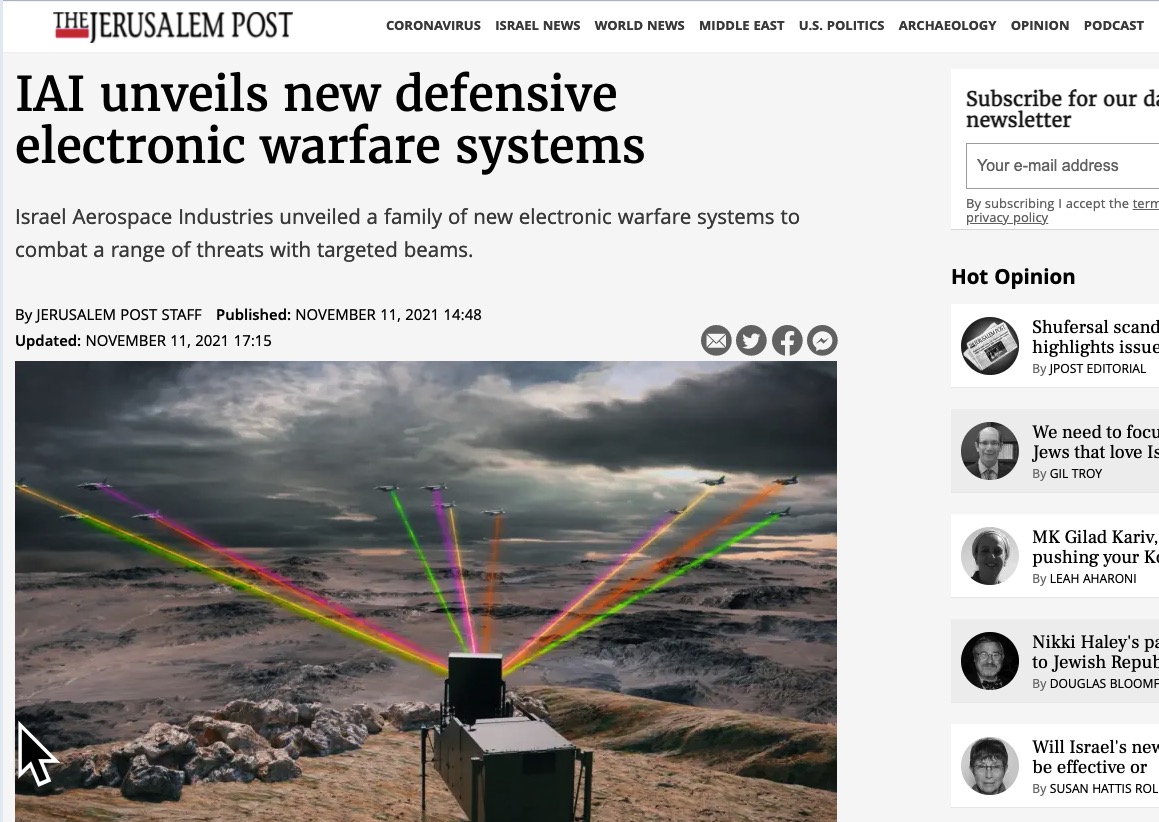 IAI Unveils New Defensive Electronic Warfare Systems
